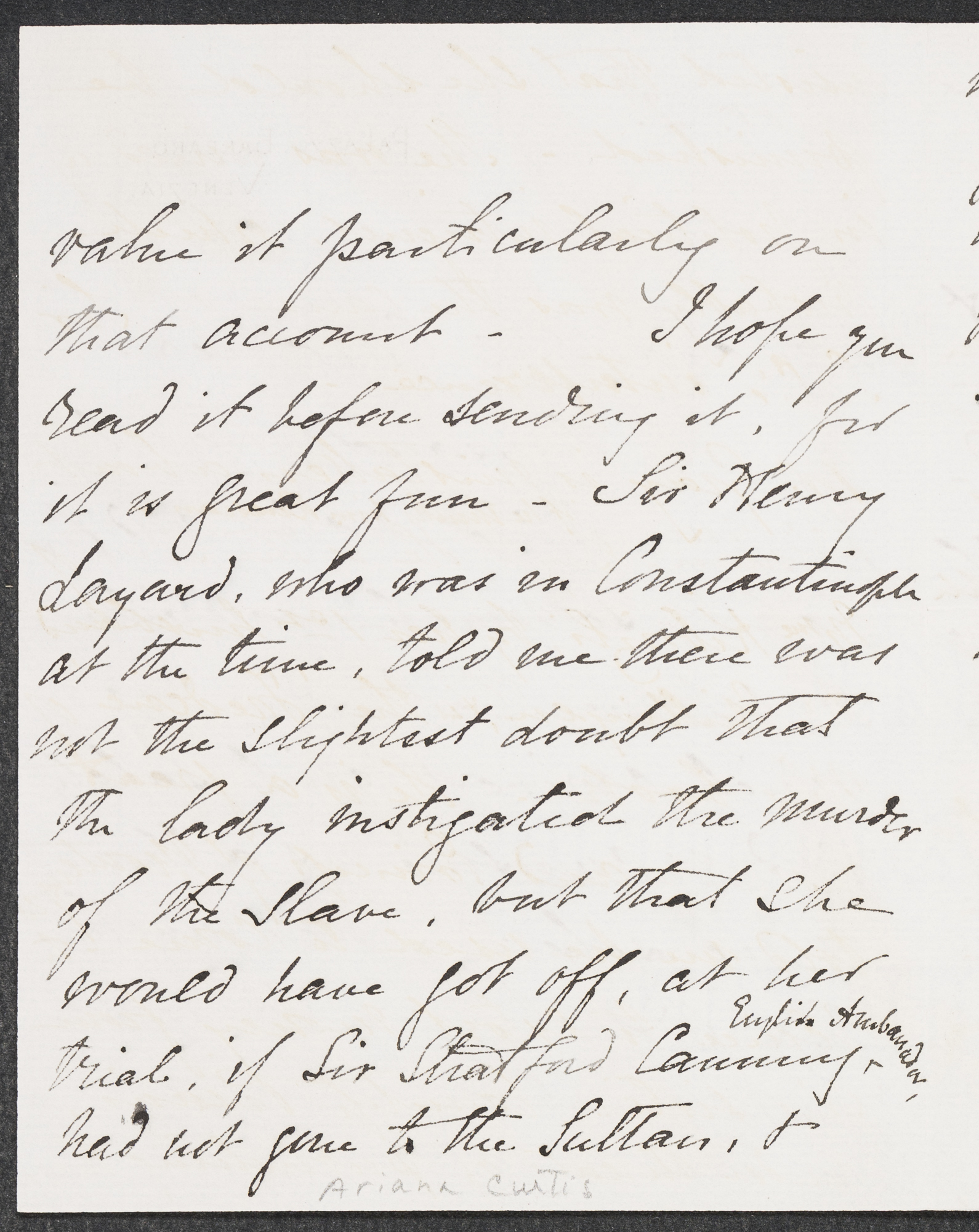 Letter to John Lowell Gardner, Jr. from Venice, Italy with Enclosed ...
