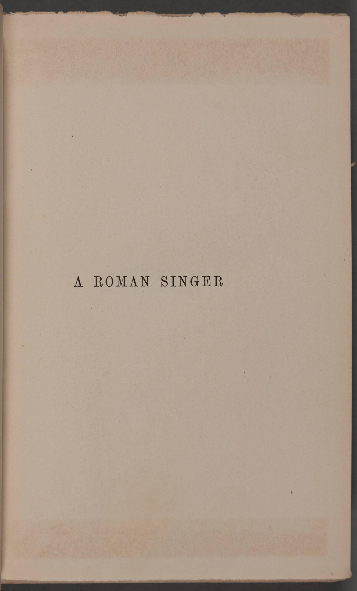 A Roman Singer | Isabella Stewart Gardner Museum
