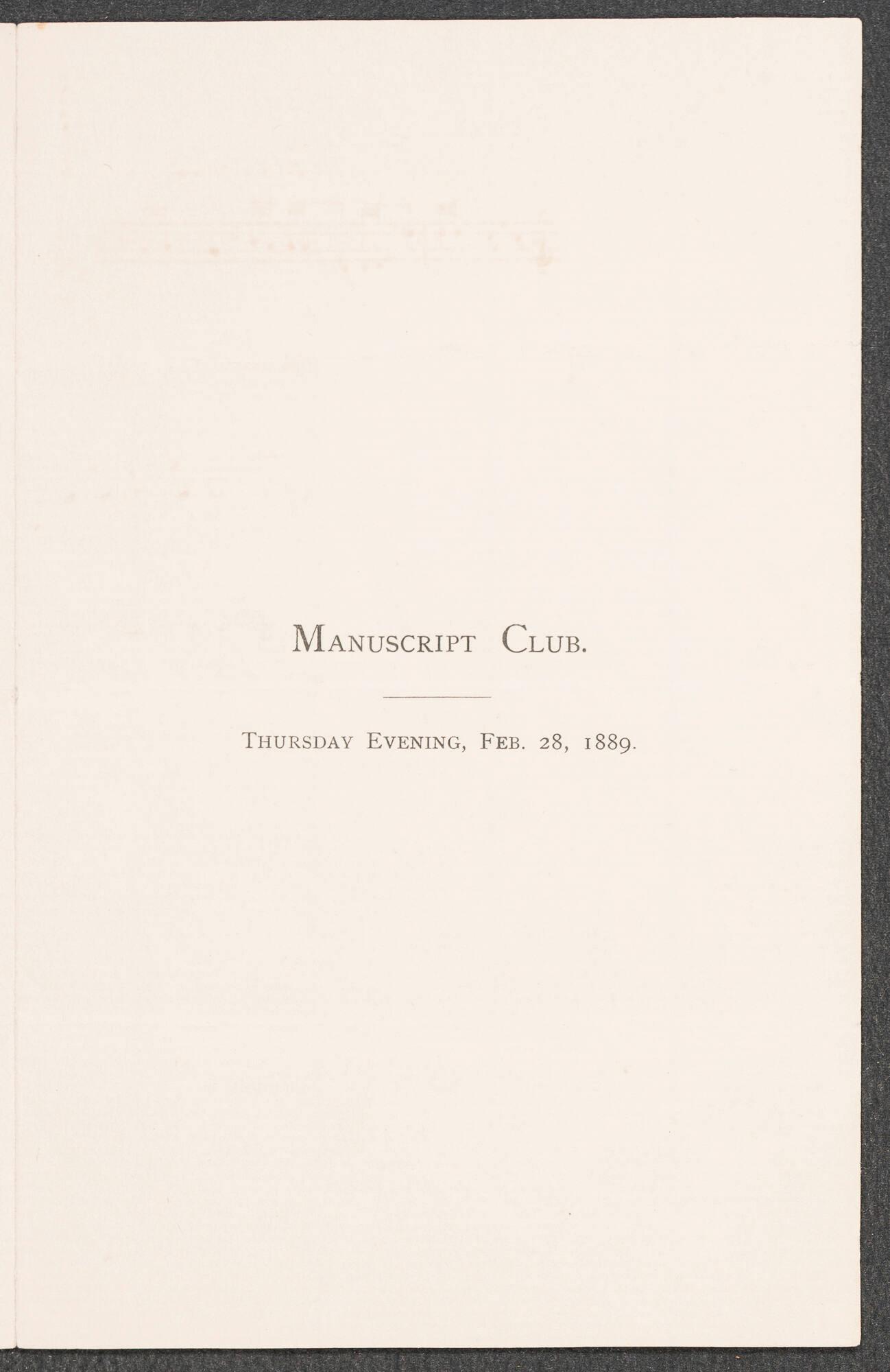 Autographed Concert Program of the Manuscript Club | Isabella Stewart ...