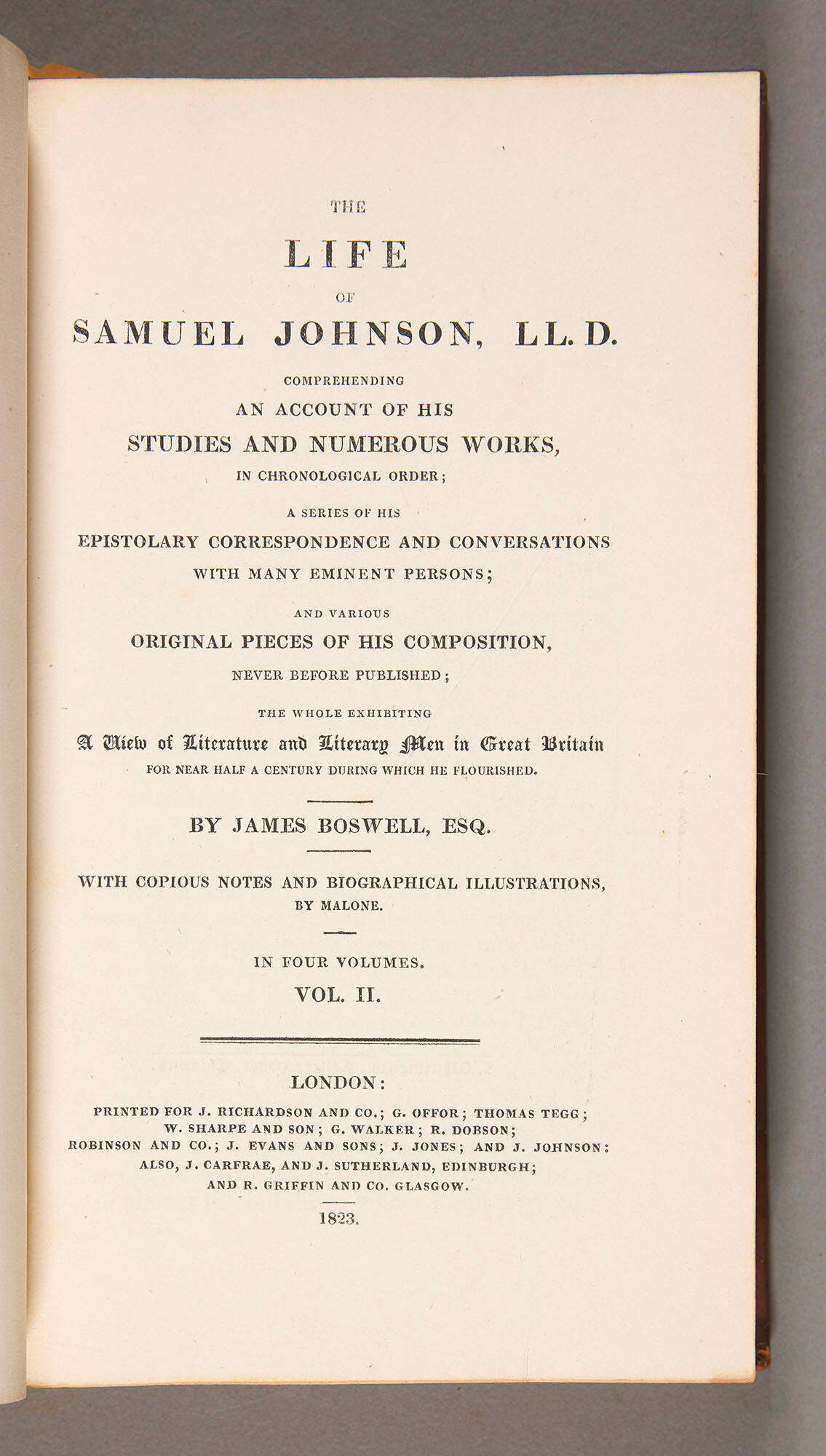 The Life of Samuel Johnson, Volume II | Isabella Stewart Gardner Museum