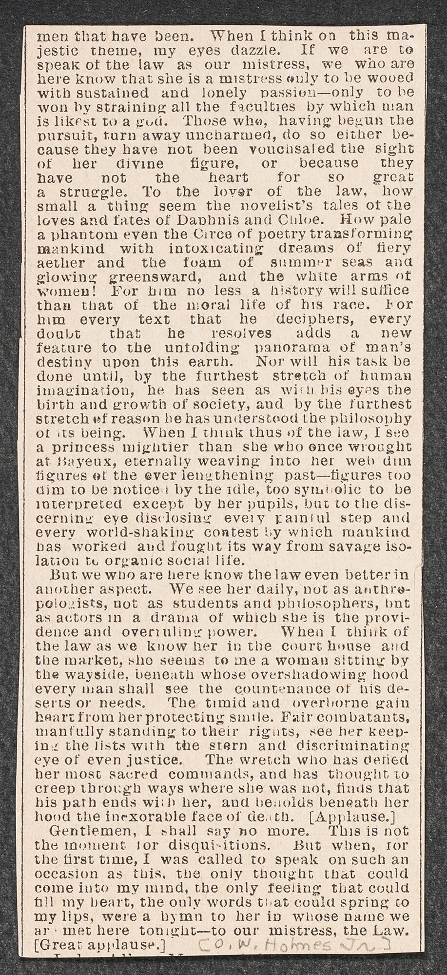 "Mr. Browne presented Judge Oliver Wendell Holmes, Jr." | Isabella ...