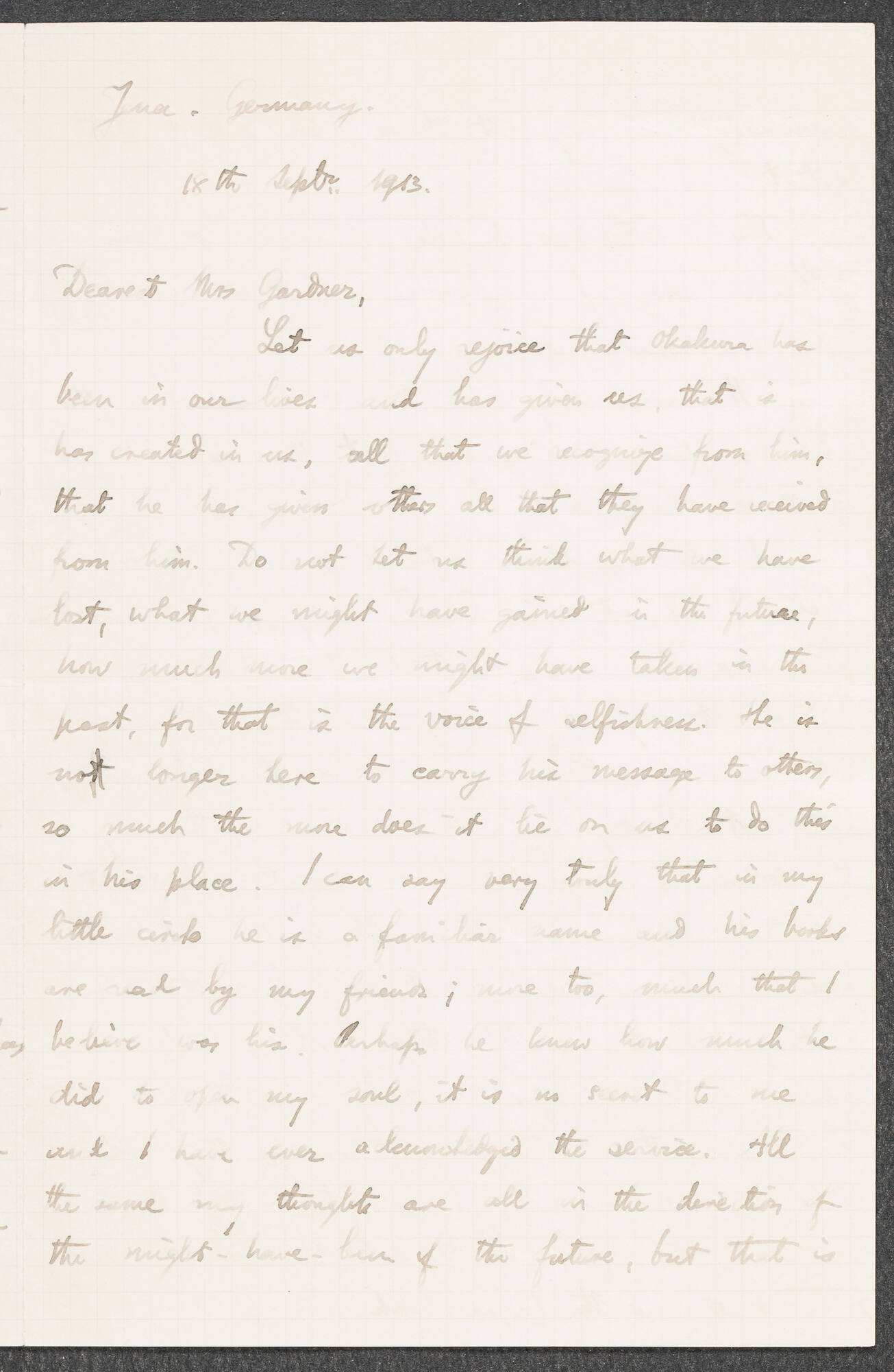 Letter to Isabella Stewart Gardner from Jena, Germany | Isabella ...