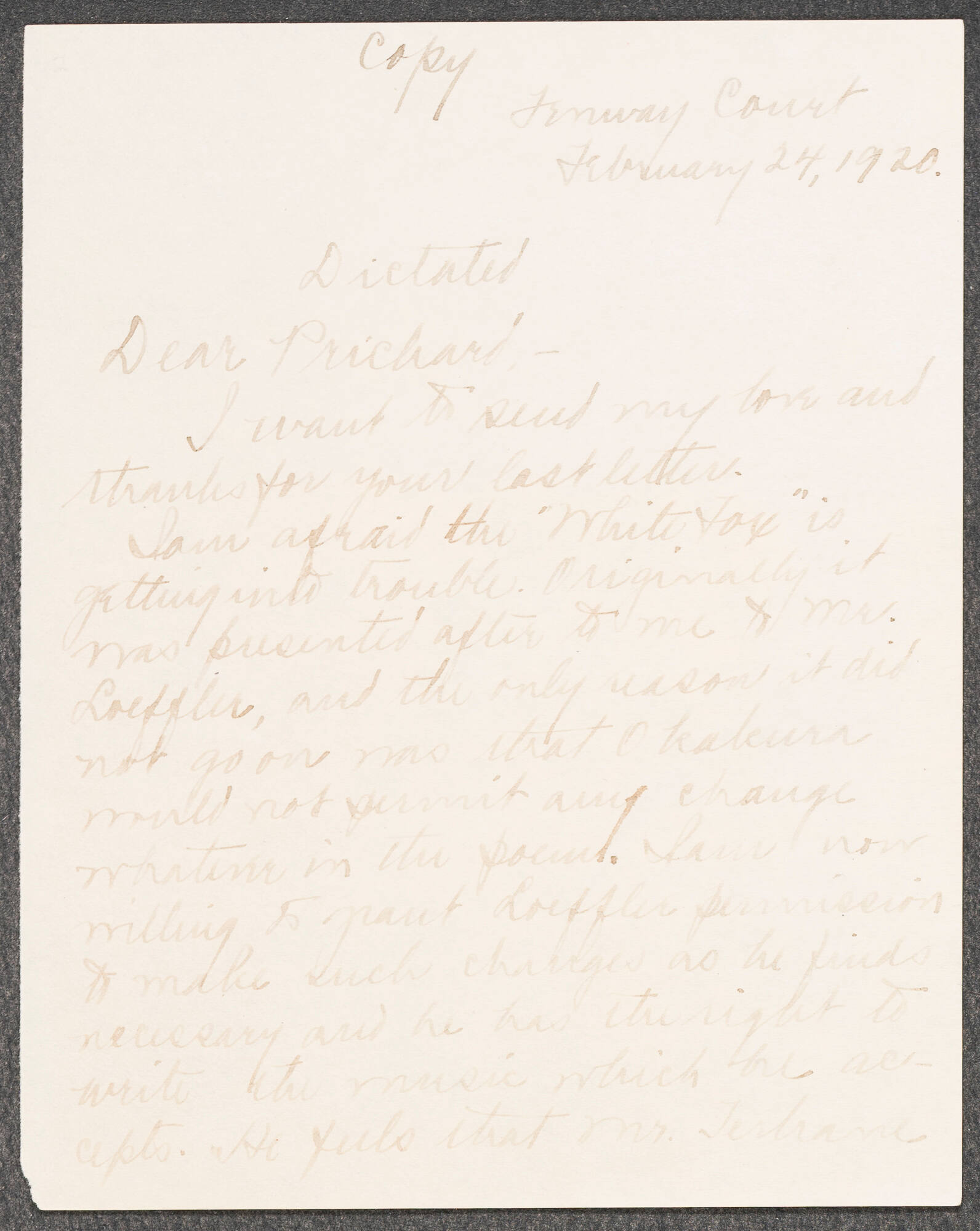 Copy of Letter to Matthew Stewart Prichard from Boston | Isabella ...