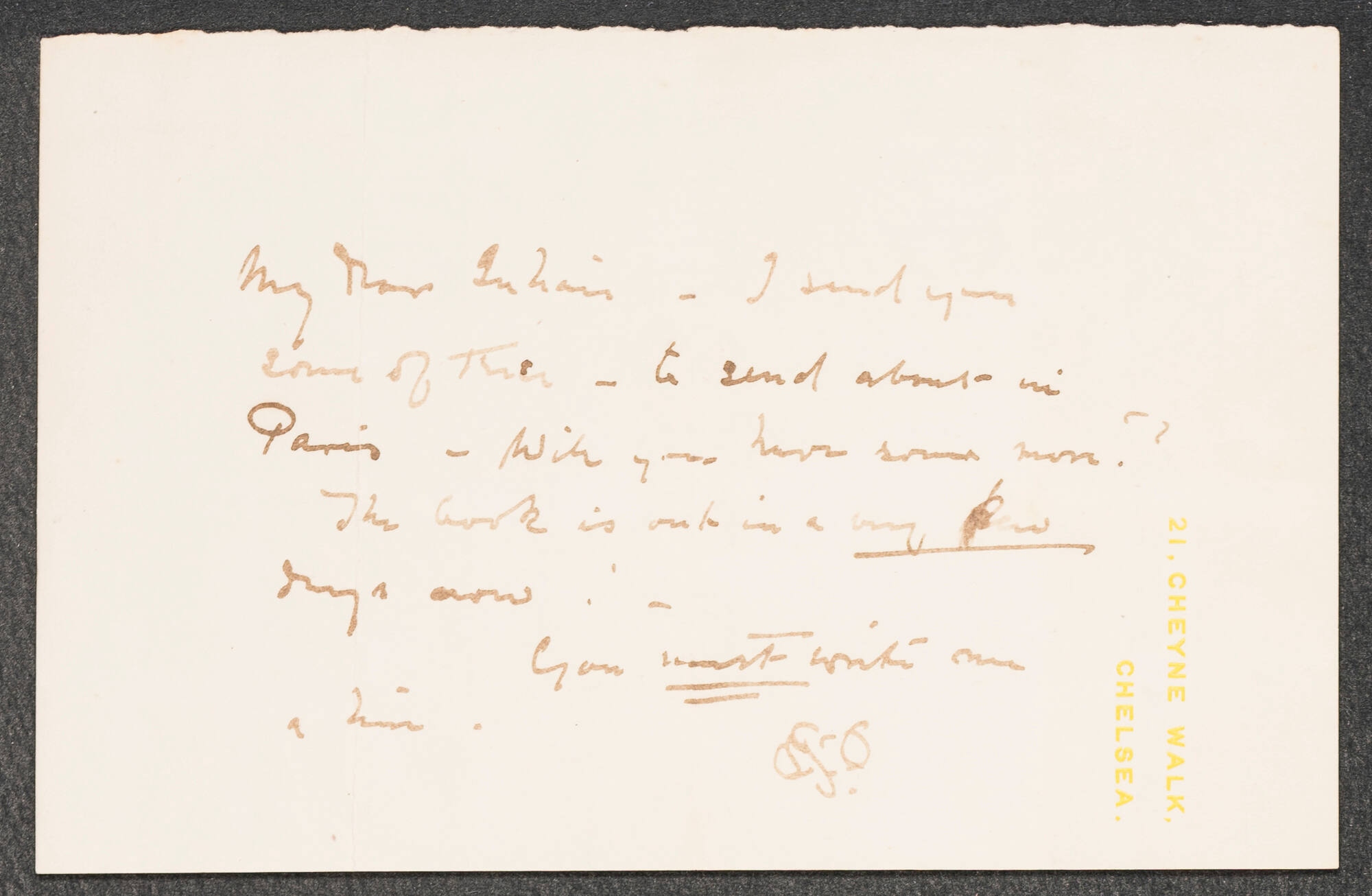 Letter to Isabella Stewart Gardner from London | Isabella Stewart ...
