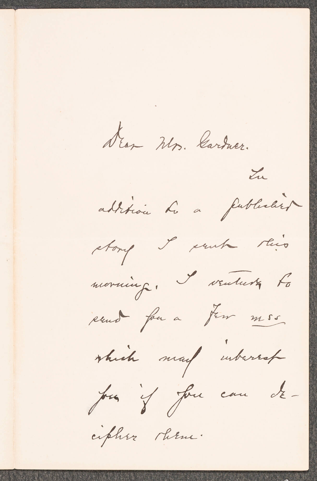 Letter to Isabella Stewart Gardner from London | Isabella Stewart ...