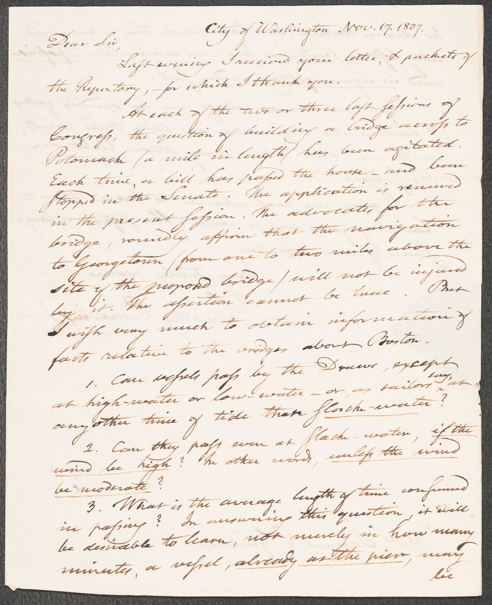 Letter to Samuel Pickering Gardner from Washington, D.C. | Isabella ...