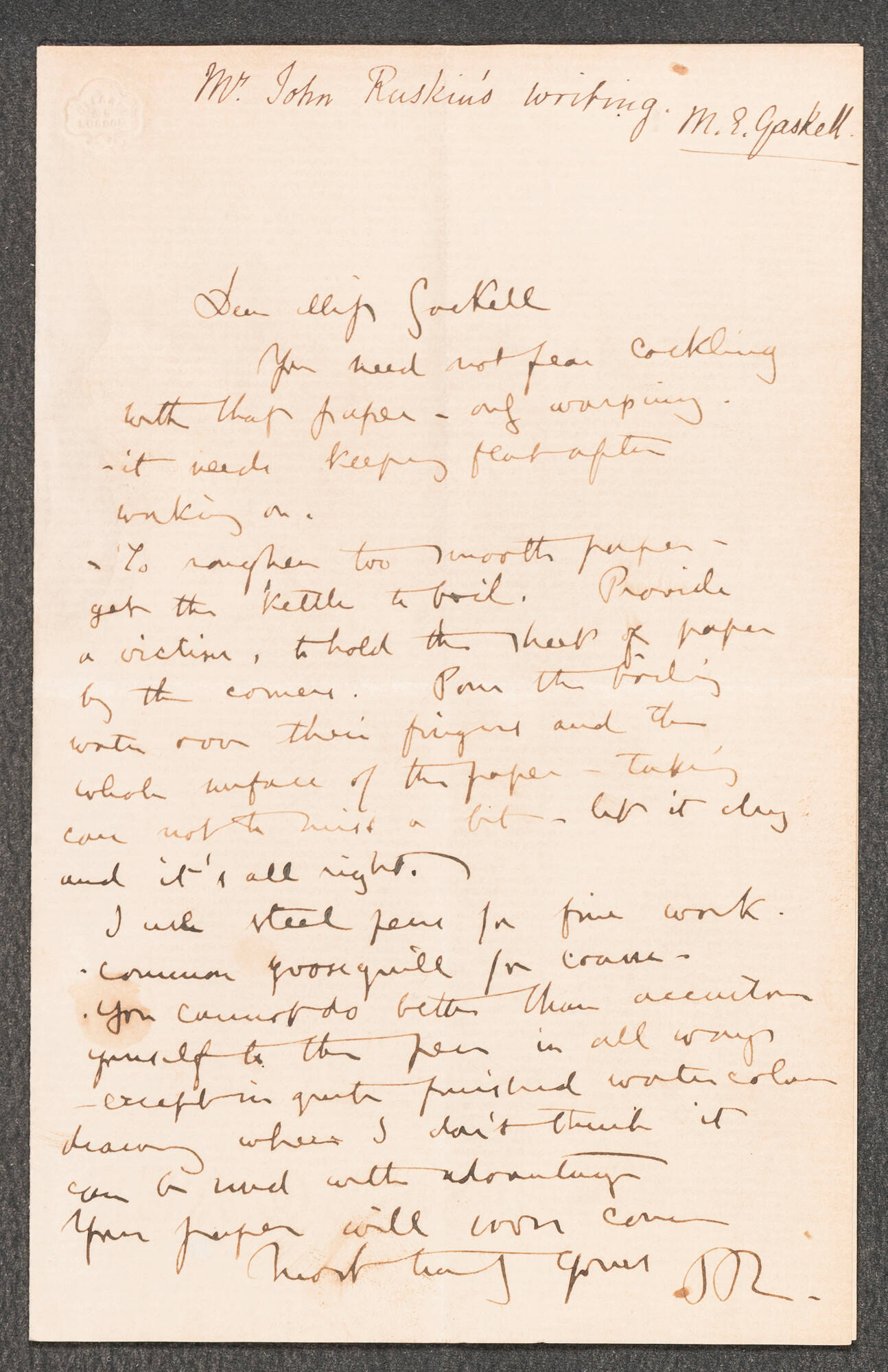 Letter to Margaret Emily Gaskell | Isabella Stewart Gardner Museum