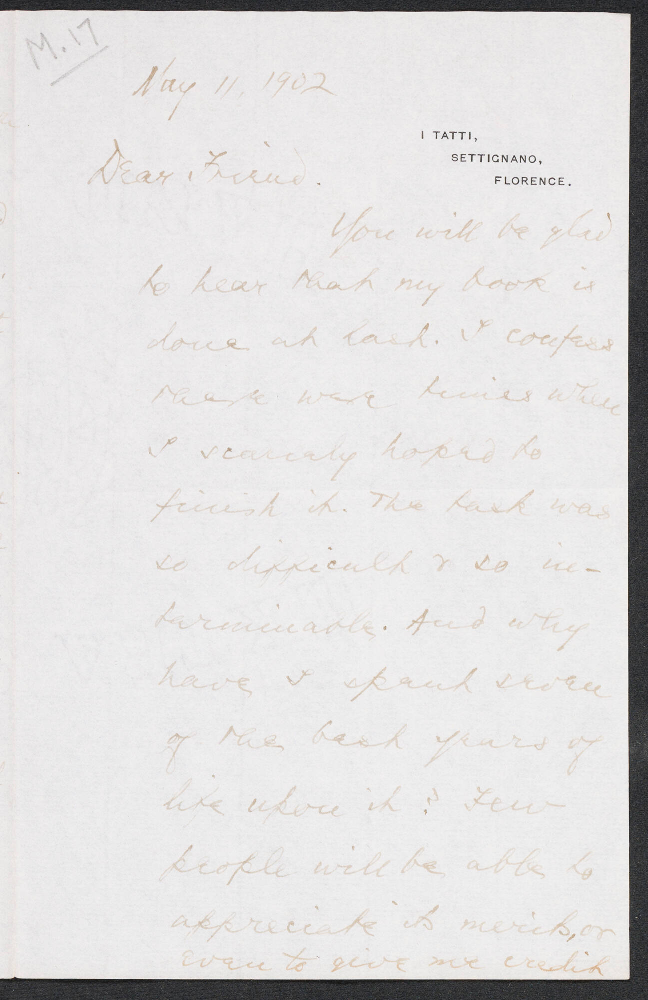 Letter to Isabella Stewart Gardner from Florence | Isabella Stewart ...
