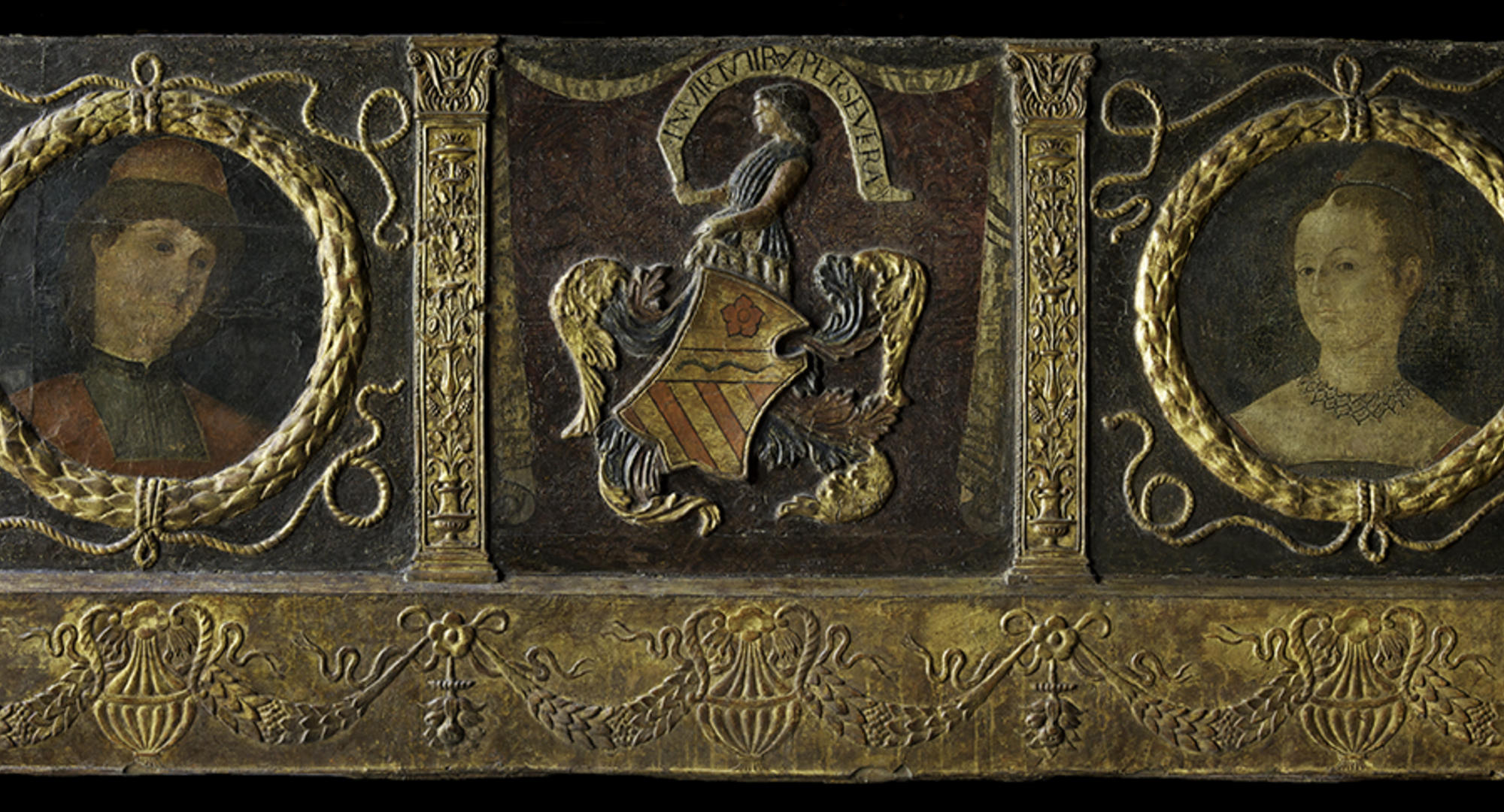 Cassone Front: Two Portraits with Arms of the Orsini Family | Isabella ...