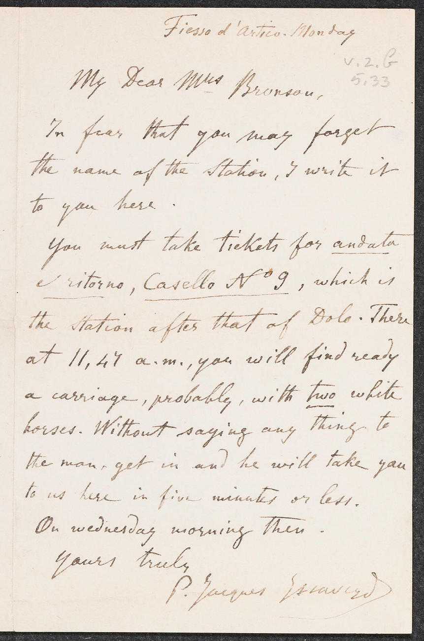 Letter to Katherine de Kay Bronson from Venice, Italy | Isabella ...