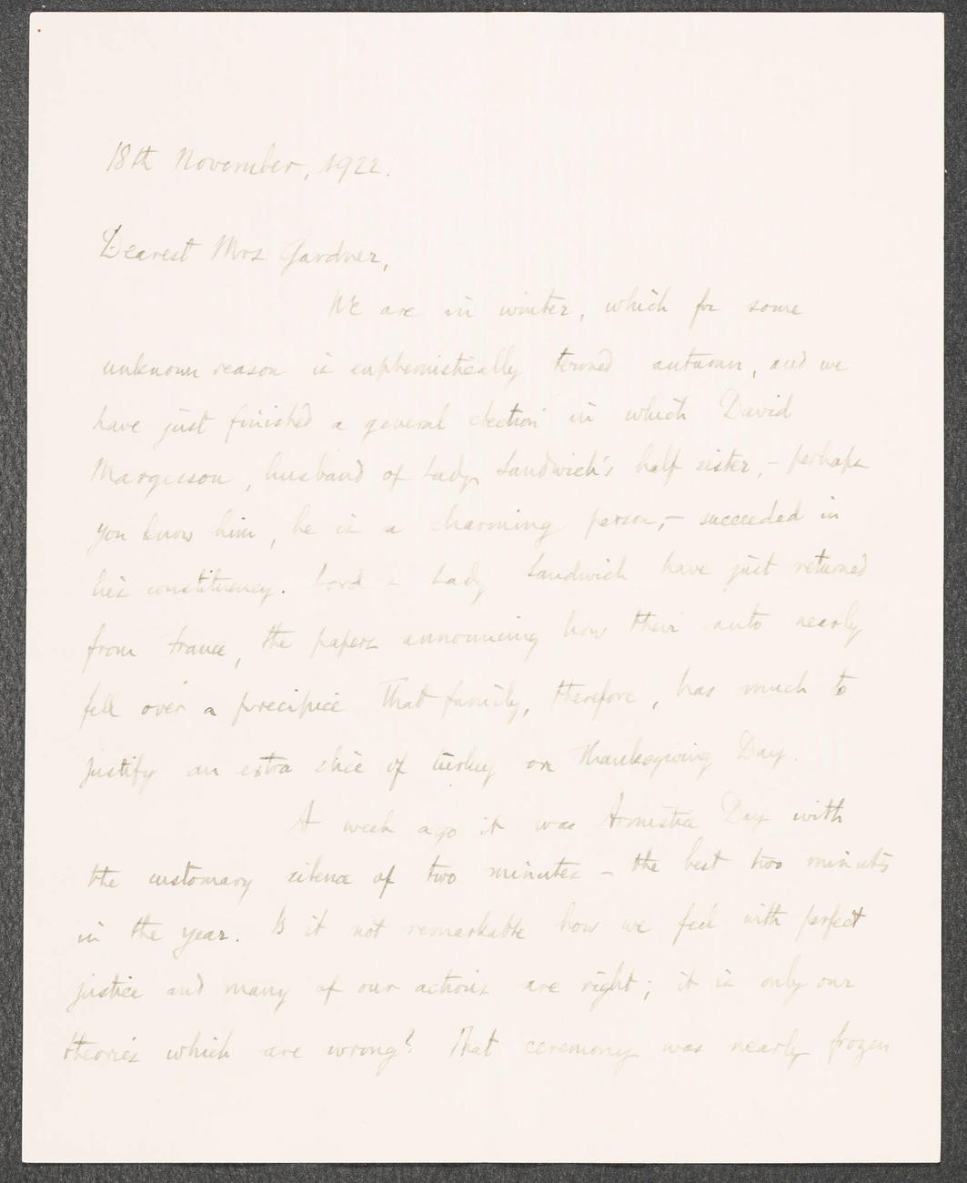 Letter to Isabella Stewart Gardner | Isabella Stewart Gardner Museum