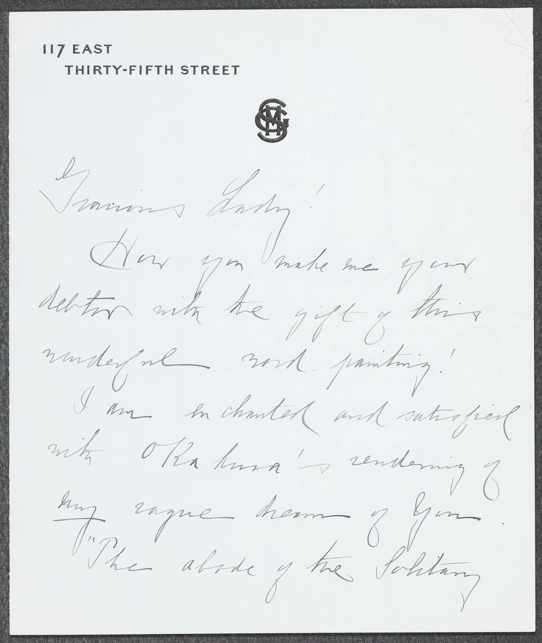 Letter to Isabella Stewart Gardner from New York | Isabella Stewart ...