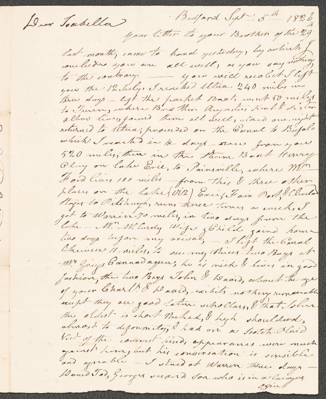 Letter to Isabella Tod Stewart from Bedford, New York | Isabella ...