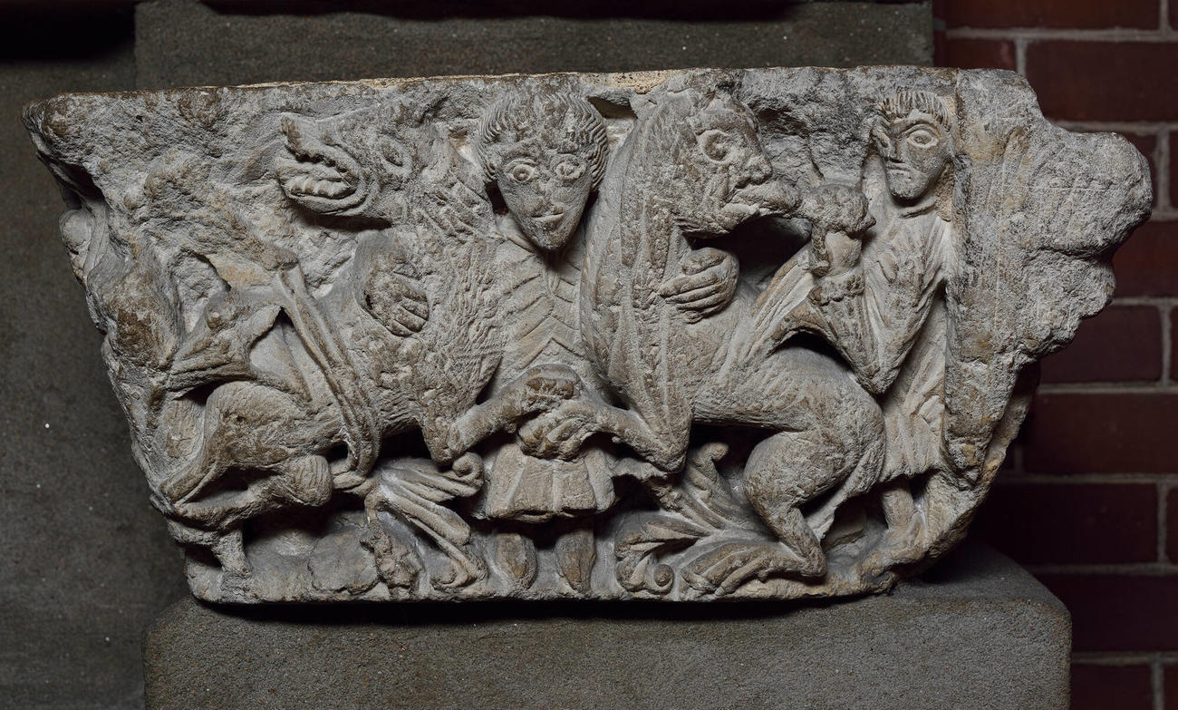 Capital or Impost Block: Daniel in the Lions' Den (?) | Isabella ...